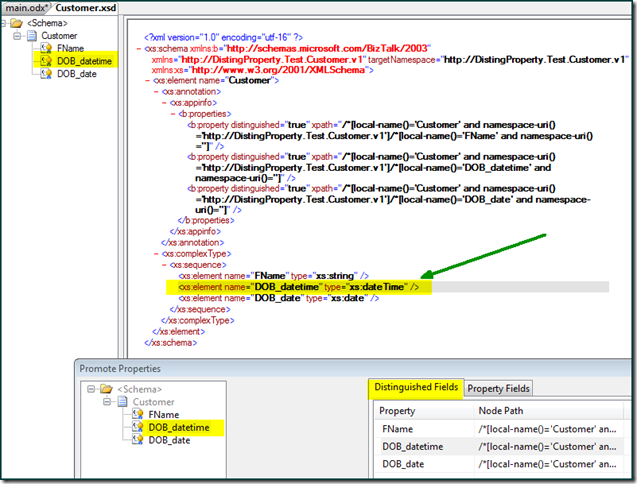 BizTalk Patterns: Distinguished fields of type xs:dateTime not Working on Orchestrations